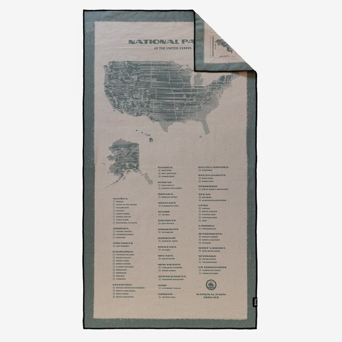 Adventure Pack Towel | National Parks Design Tan/Green – Laek